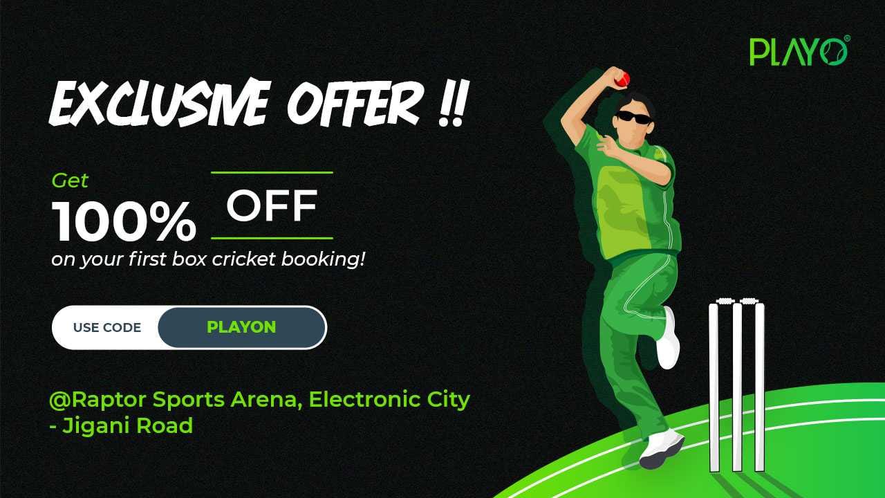 Raptor Sports Arena Box Cricket Offer - Get 100% off on your first box ...
